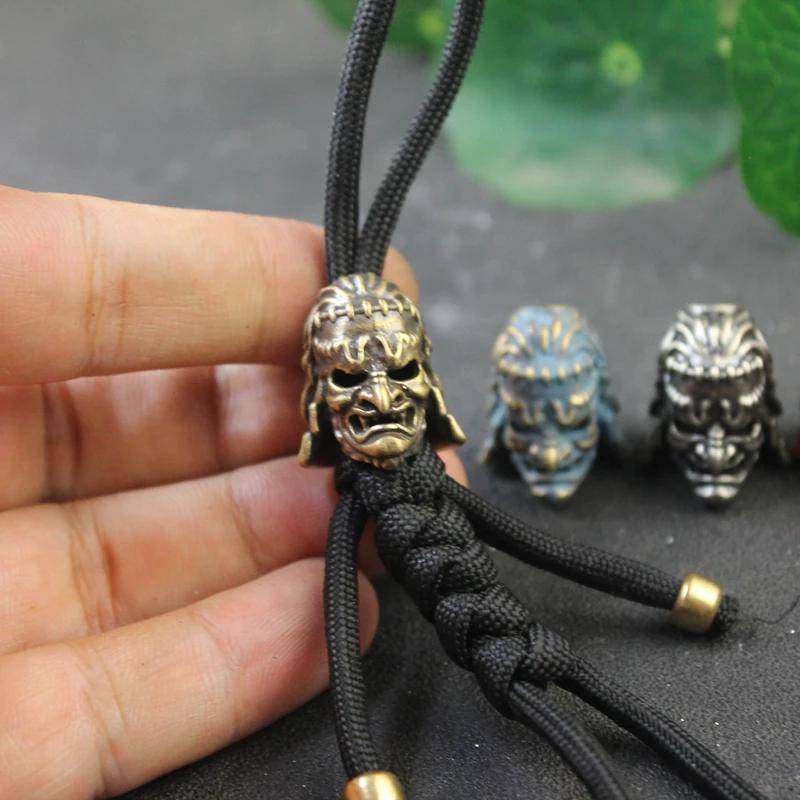 Bald Japanese Eagle Nose Samurai Helmet Knife Brass Paracord Beads ...